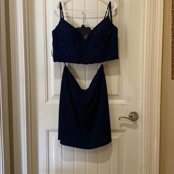The Secret Dress | Dresses | Beautifully Subtle Navy Blue Two Piece ...